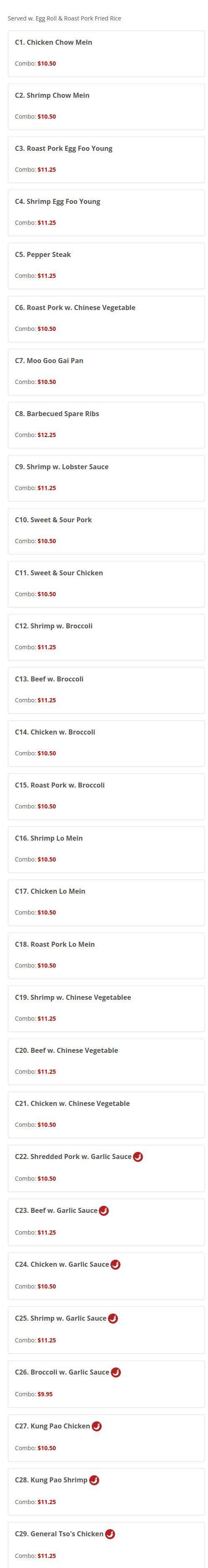 Chopsticks King menu in Stamford, Connecticut, USA