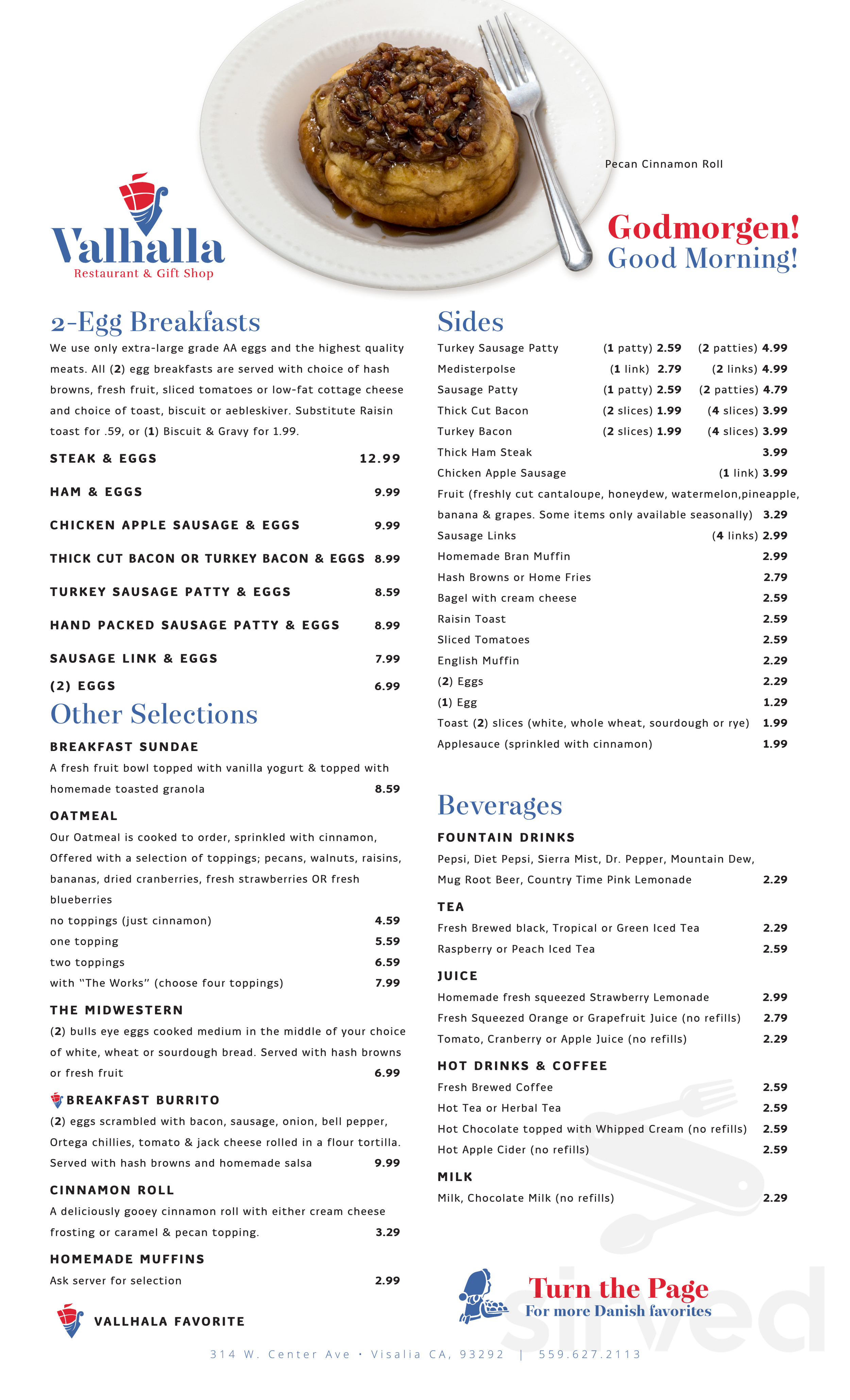 Valhalla | Restaurant & Gift Shop menu in Visalia, California, USA