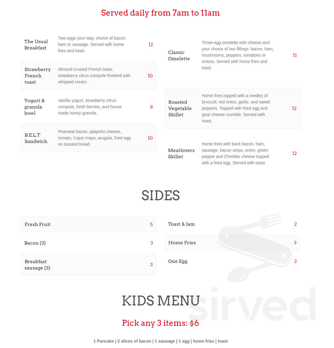 Menu for Redwood Grill in Halifax, NS | Sirved