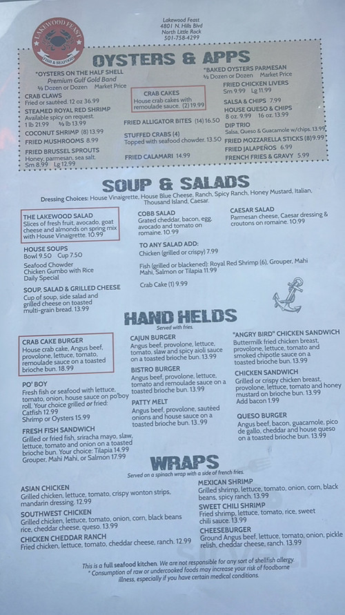 Austin Fish & Seafood menus in Austin, Arkansas, United States