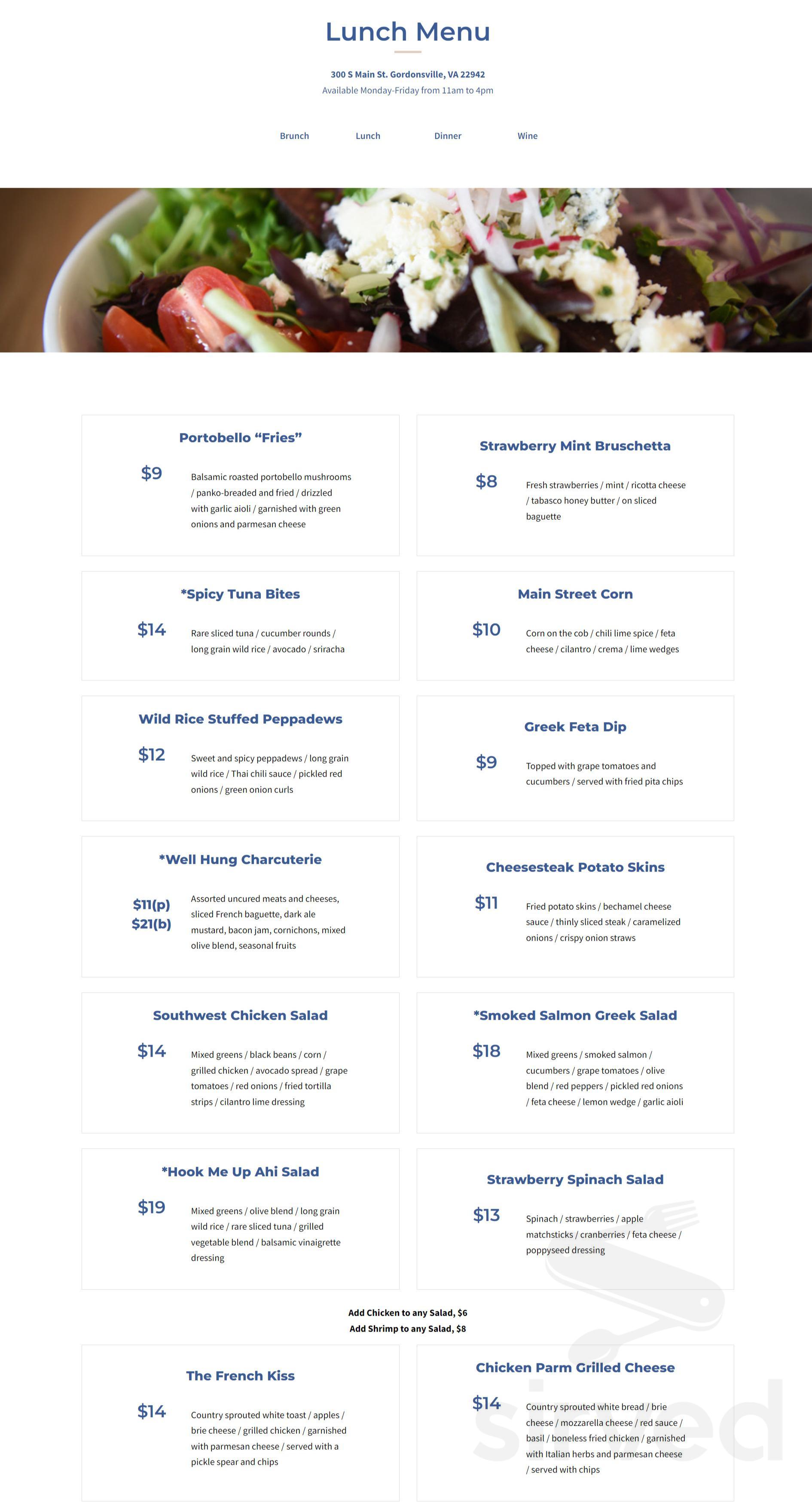 Well Hung Vineyard - Restaurant menus in Charleston, South Carolina ...