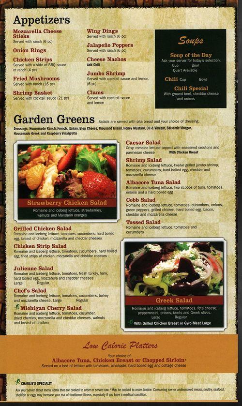 Charlie's Restaurant menu in Madison Heights, Michigan, USA