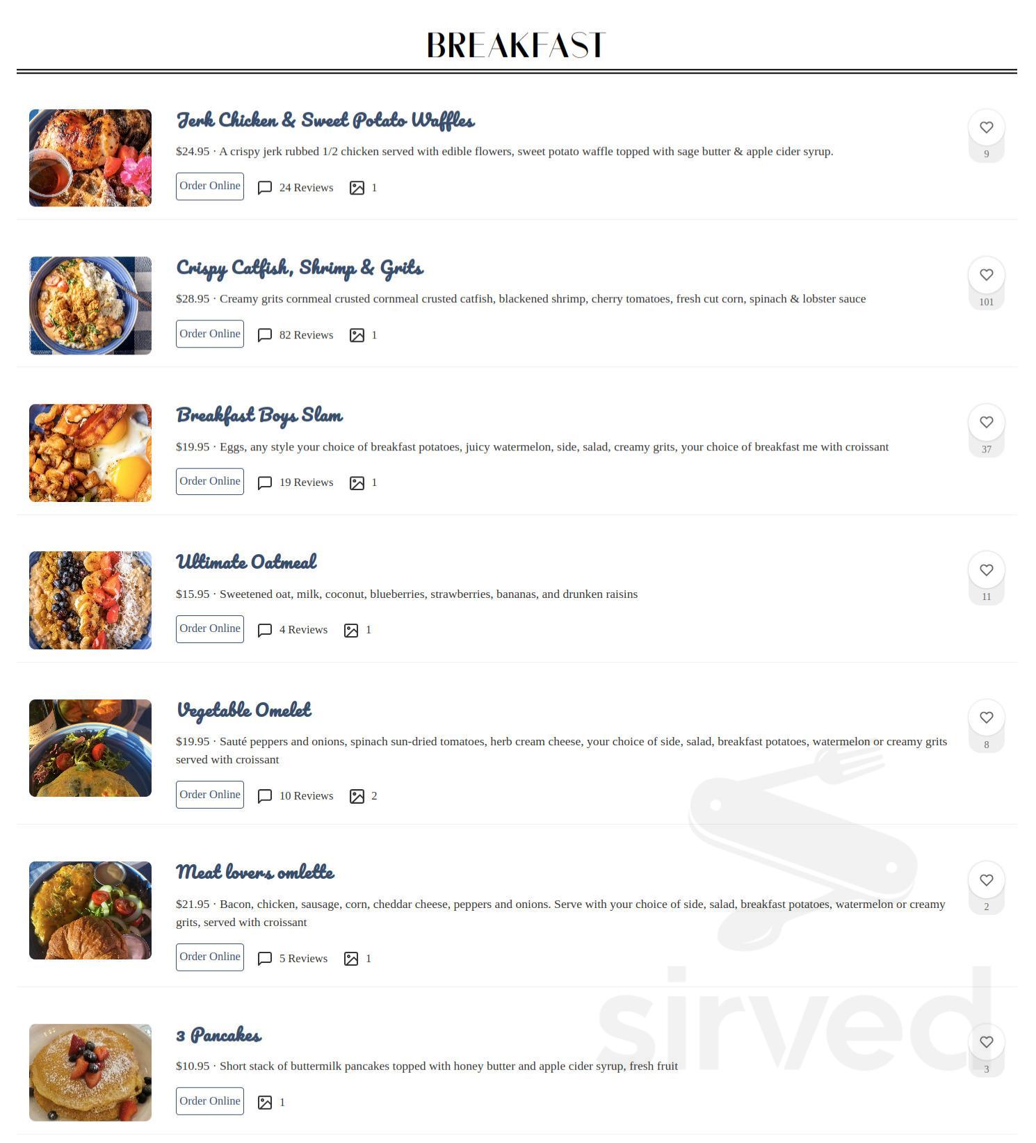 The Breakfast Boys menu in College Park, Georgia, USA