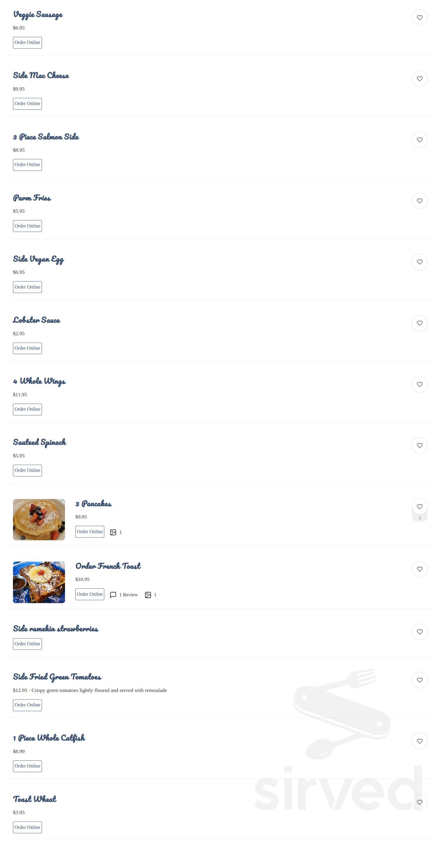 The Breakfast Boys menu in College Park, Georgia, USA