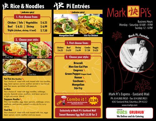 Mark Pi's Express menu in Lima, Ohio, USA