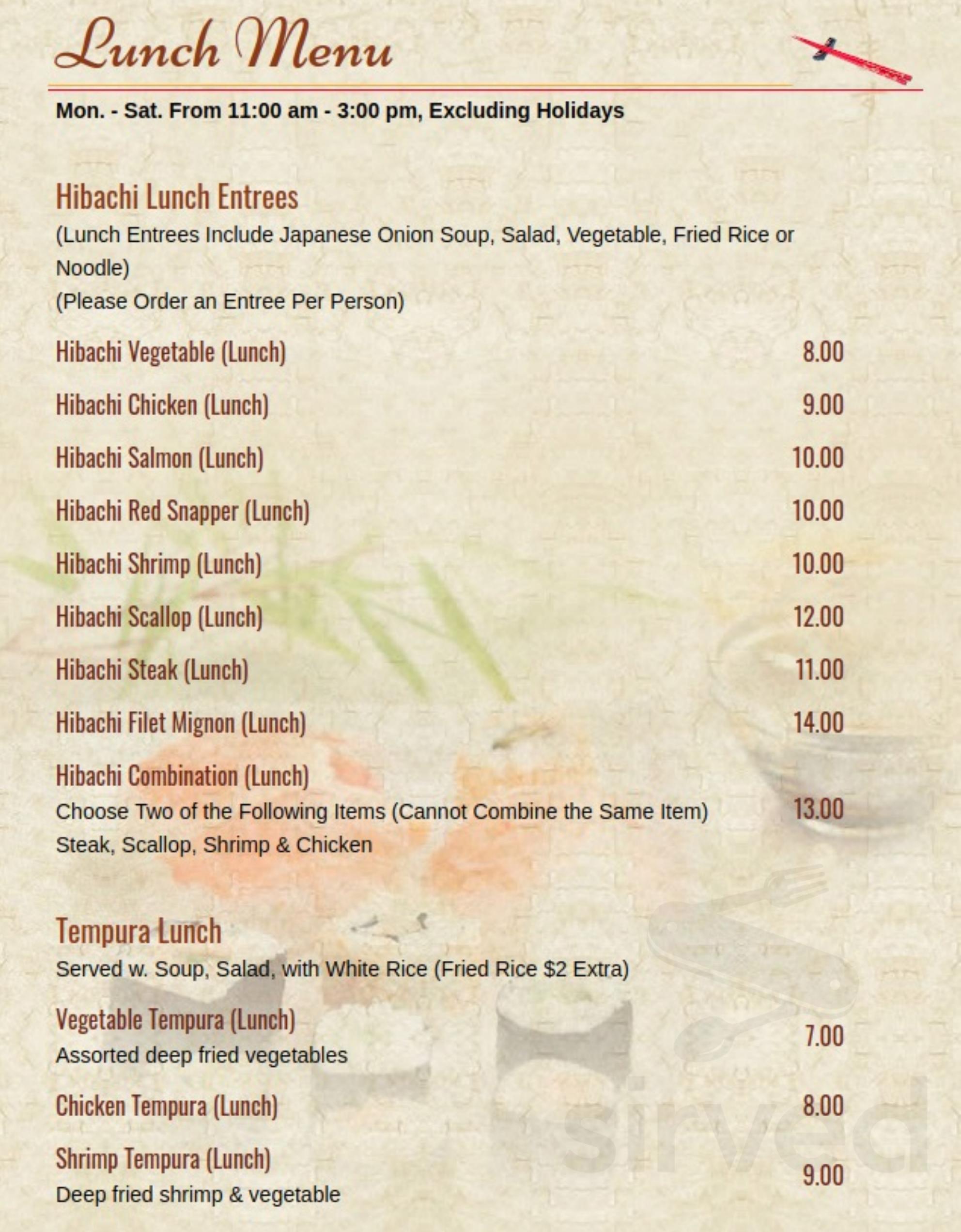 Dover IKKO Sushi & Japanese Steak House menu in Dover, New Hampshire, USA