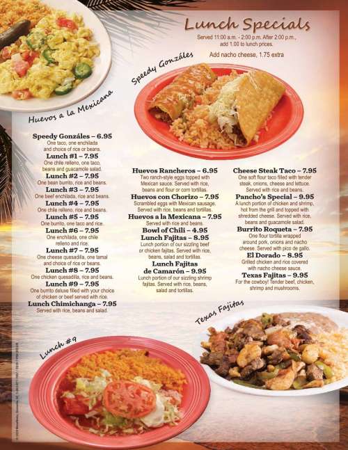 El Manzanillo Mexican Restaurant menu in Cashiers, North Carolina, USA