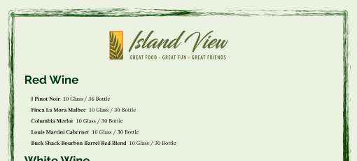 Menu for Island View Restaurant in Sebring, FL | Sirved