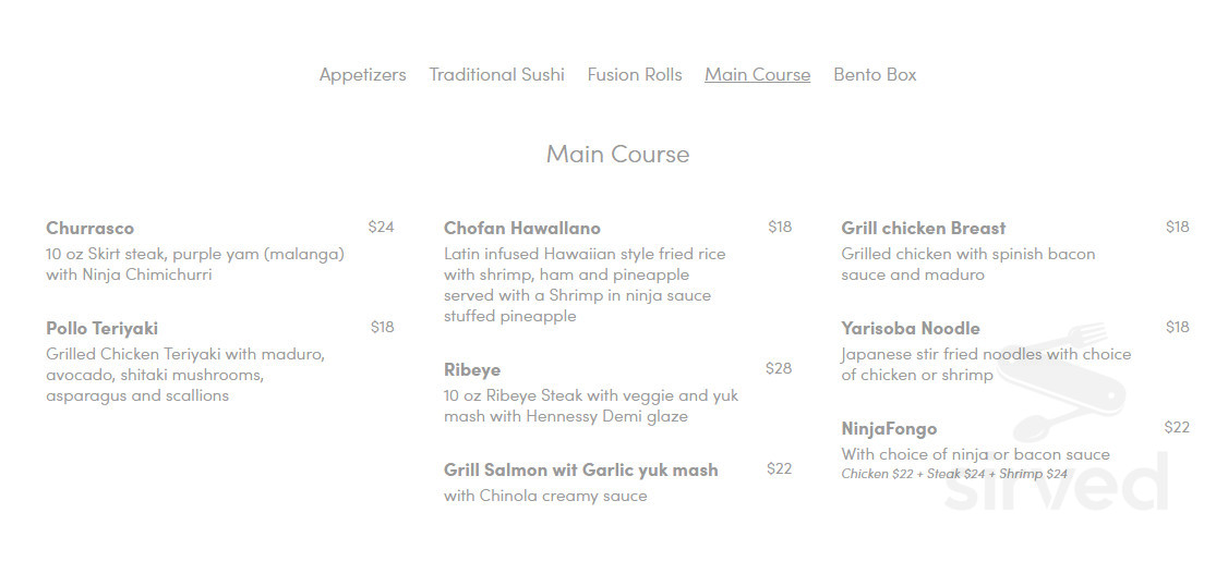 Vaka Restaurant menu in Lawrence, Massachusetts, USA