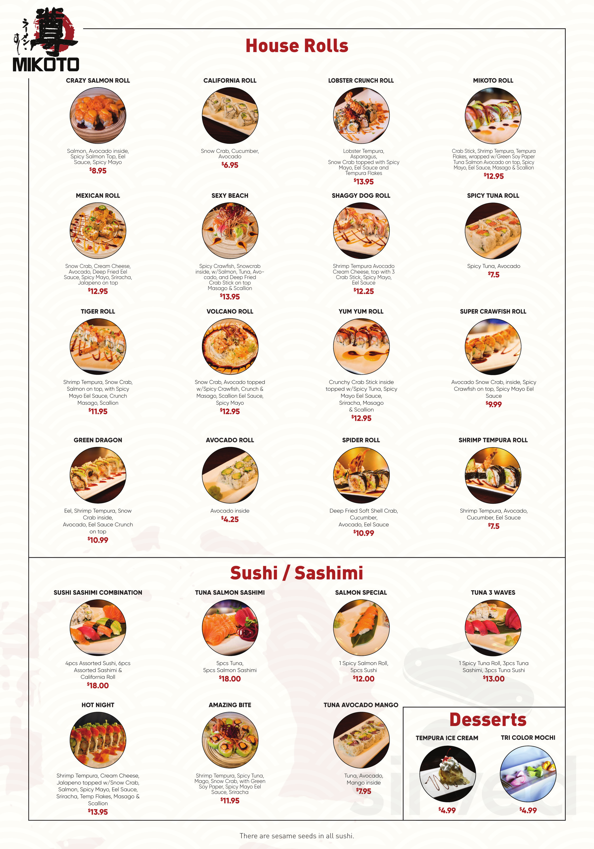 Menu - Tyler TX's Mikoto Ramen Bar and Sushi | Sirved