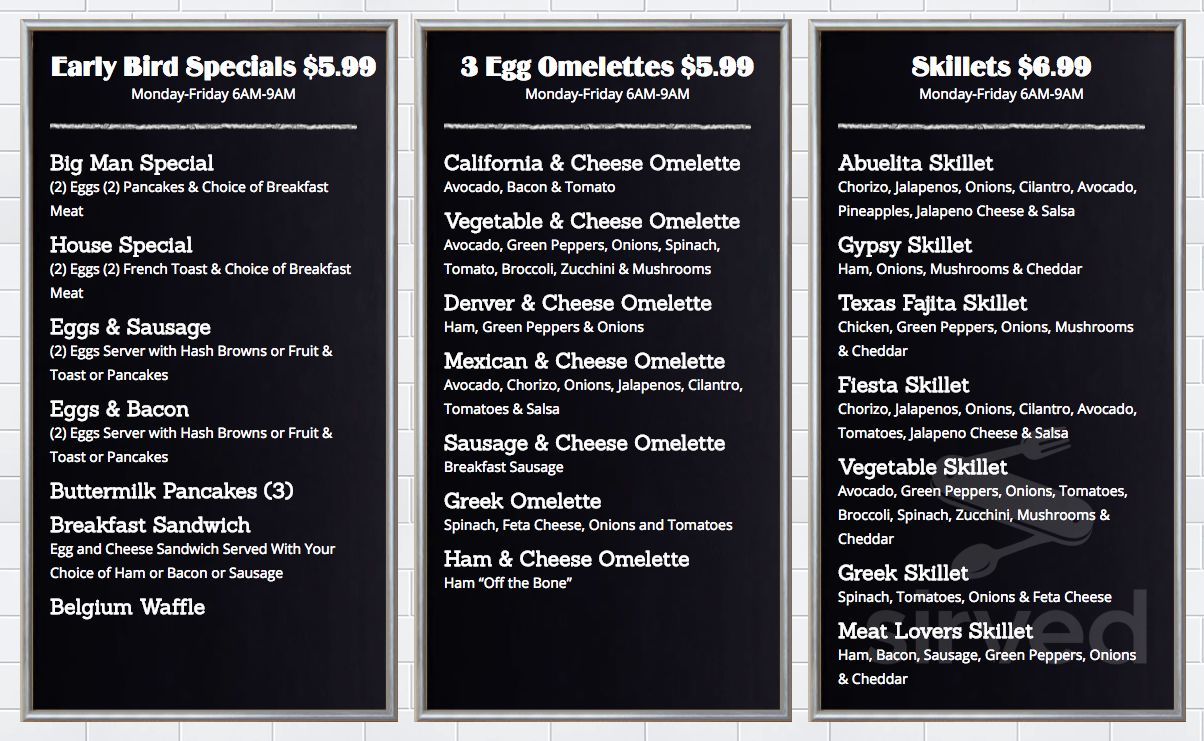 Cozy Corner Restaurant & Pancake House menu in Chicago, Illinois, USA