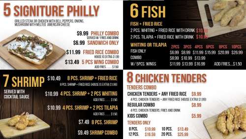 Wings 101 menu in Tucker, Georgia, USA