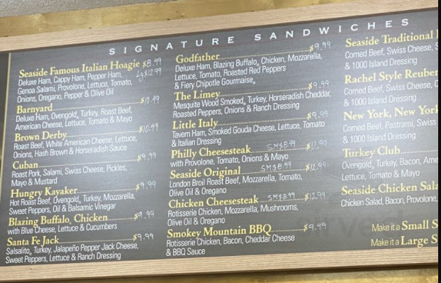 Menu for Seaside Deli Beer & Wine in Ocean City, MD | Sirved