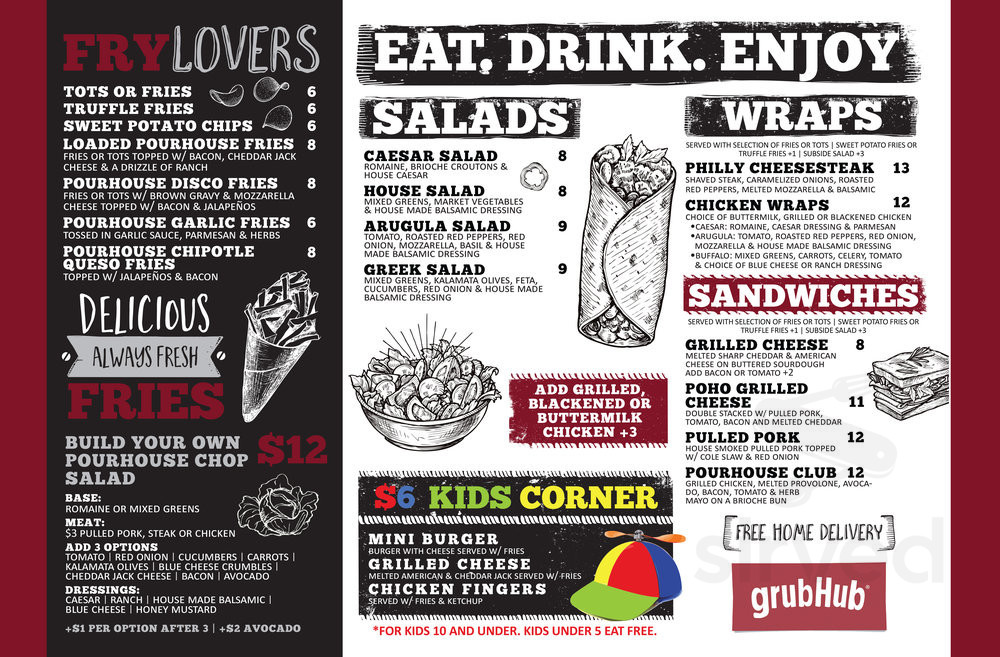 Menu - Hoboken NJ's Village Pourhouse | Sirved