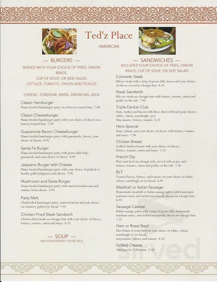 Ted'z Place Restaurant and Lounge menu in Commerce City, Colorado, USA