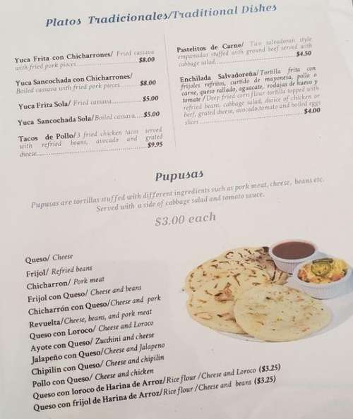 Pupuseria Izalco menu in Queens, New York, USA