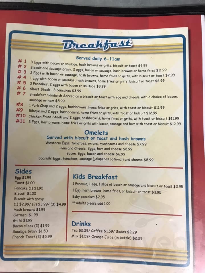Menu for Sweet T's Diner in Freeport, TX | Sirved