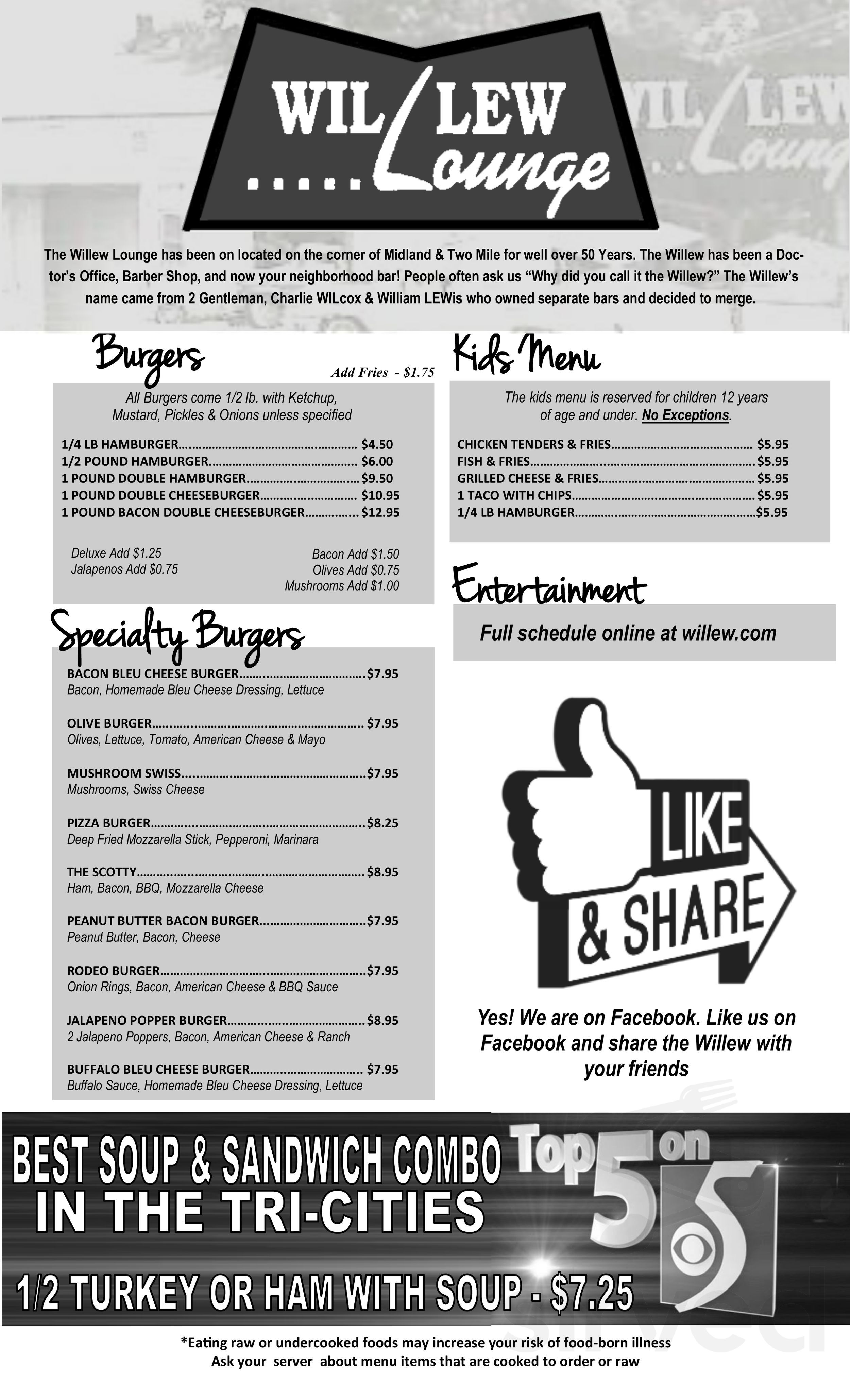 Wil-Lew Lounge menus in Bay City, Michigan, United States