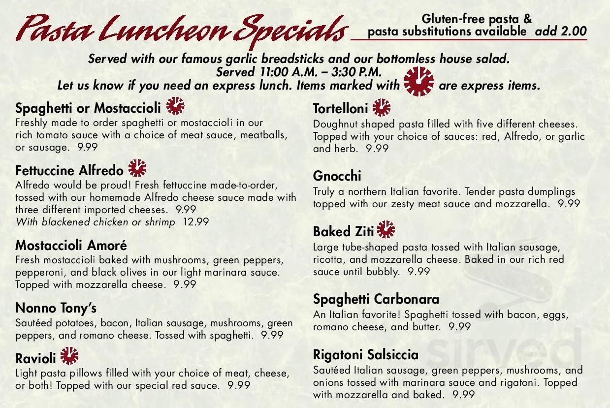 That's Amore menu in Greenfield, Wisconsin, USA