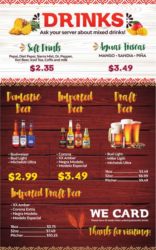 La Finka Mexican Restaurant & Grill menu in Huntsville, Alabama, USA