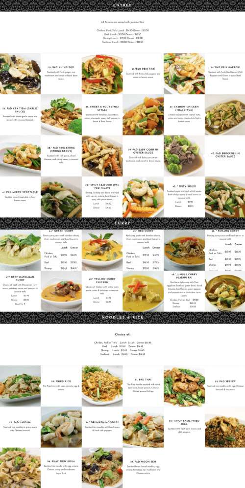 Crystal Thai Restaurant menu in Arlington, Virginia, USA