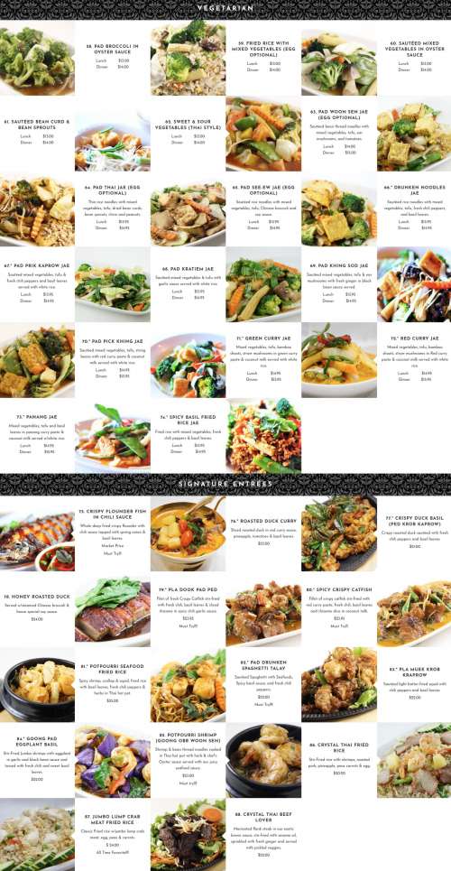Crystal Thai Restaurant menu in Arlington, Virginia, USA