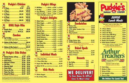 Pudgie's Famous Chicken menu in East Islip, New York, USA