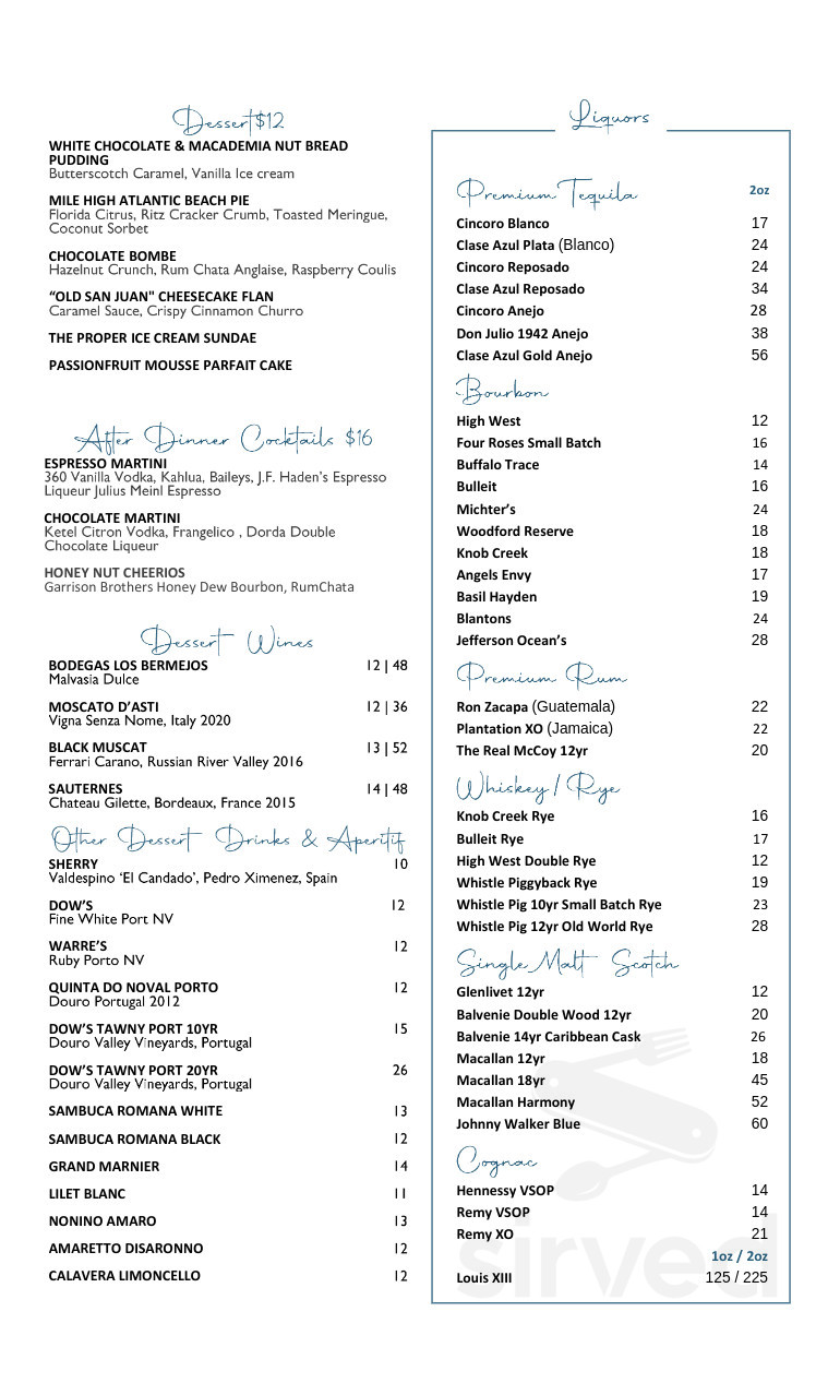 Corvina Seafood Grill menus in Boca Raton, Florida, United States
