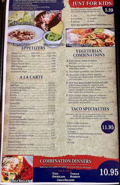 Mi Patio menu in Petersburg, Indiana, USA