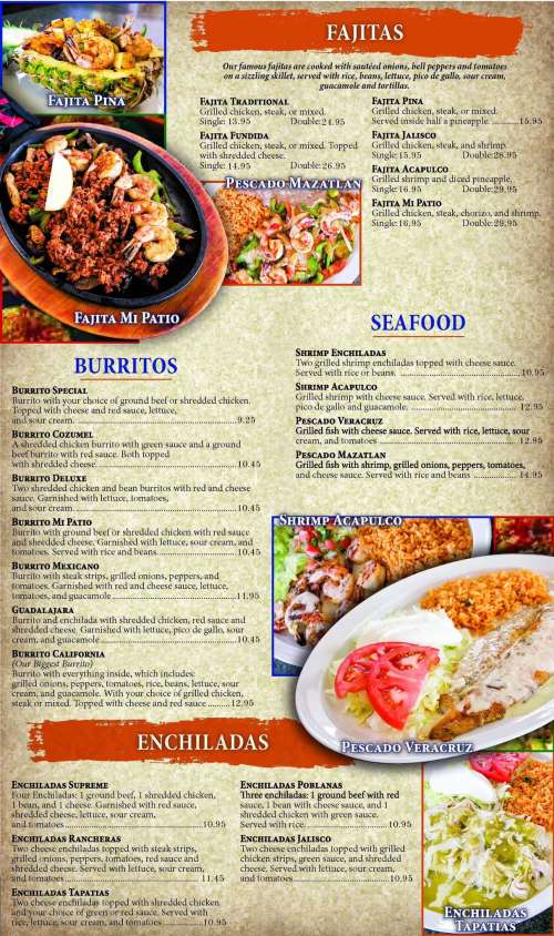 Mi Patio menu in Petersburg, Indiana, USA