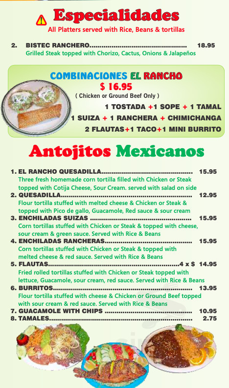 El Rancho Tropical menus in Norwich, Connecticut, United States