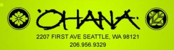 Ohana Belltown menu in Seattle, Washington, USA