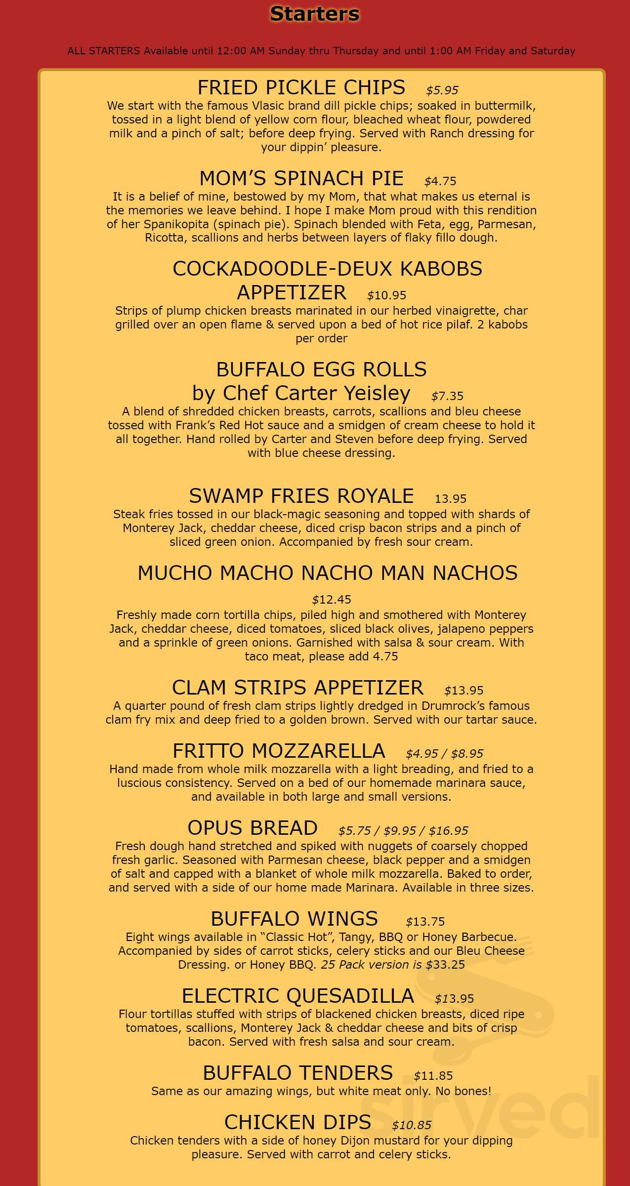 Hoops & Hops menu in Simsbury, Connecticut, USA