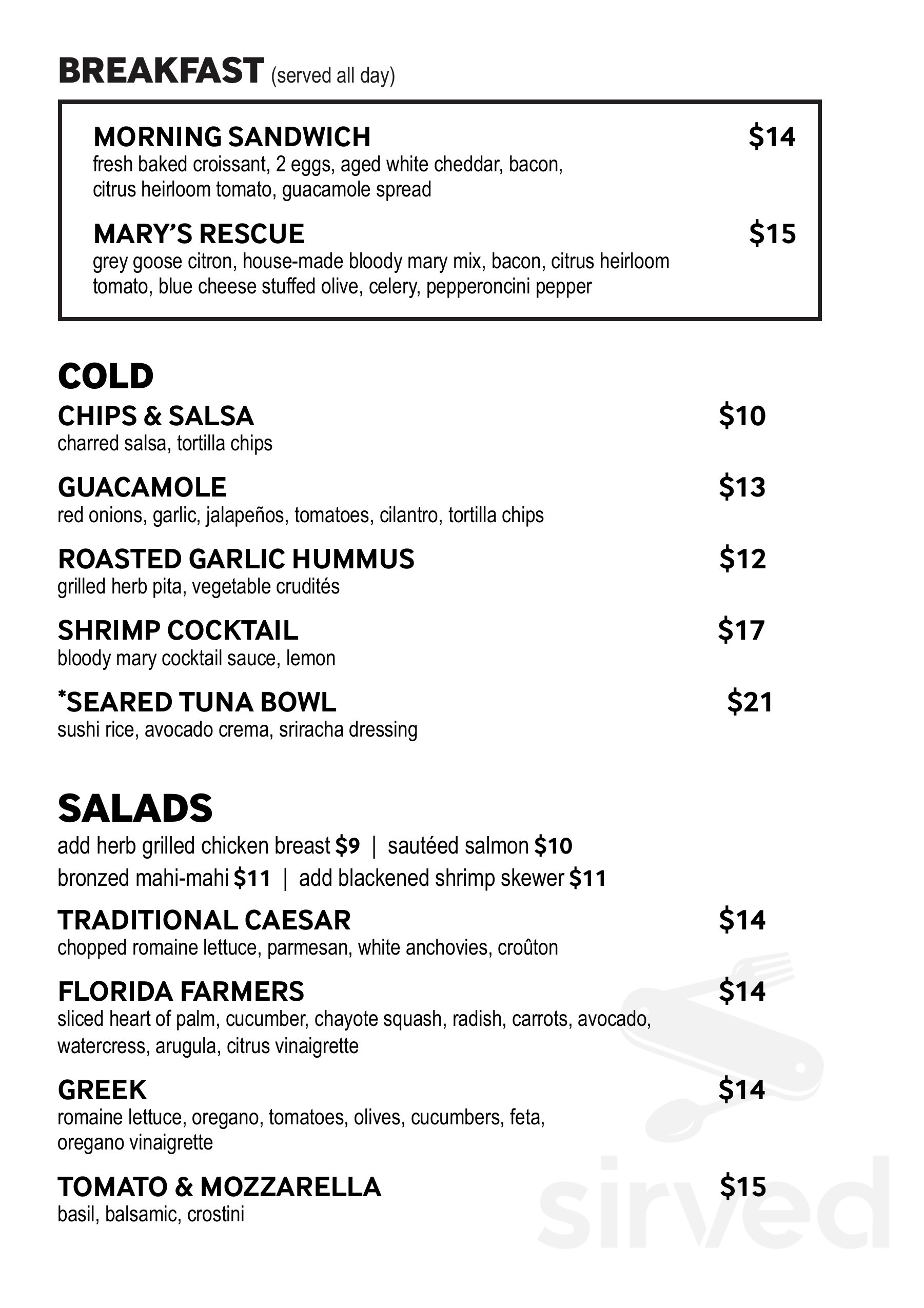 Pool Bar & Grill (in Seminole Hard Rock Hollywood) menus in Davie ...