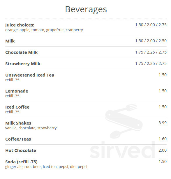 Little George's Restaurant menu in West Springfield, Massachusetts, USA