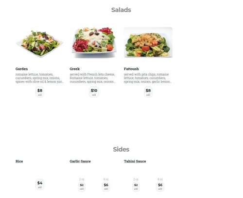 Mediterranean Spinners menu in Azusa, California, USA