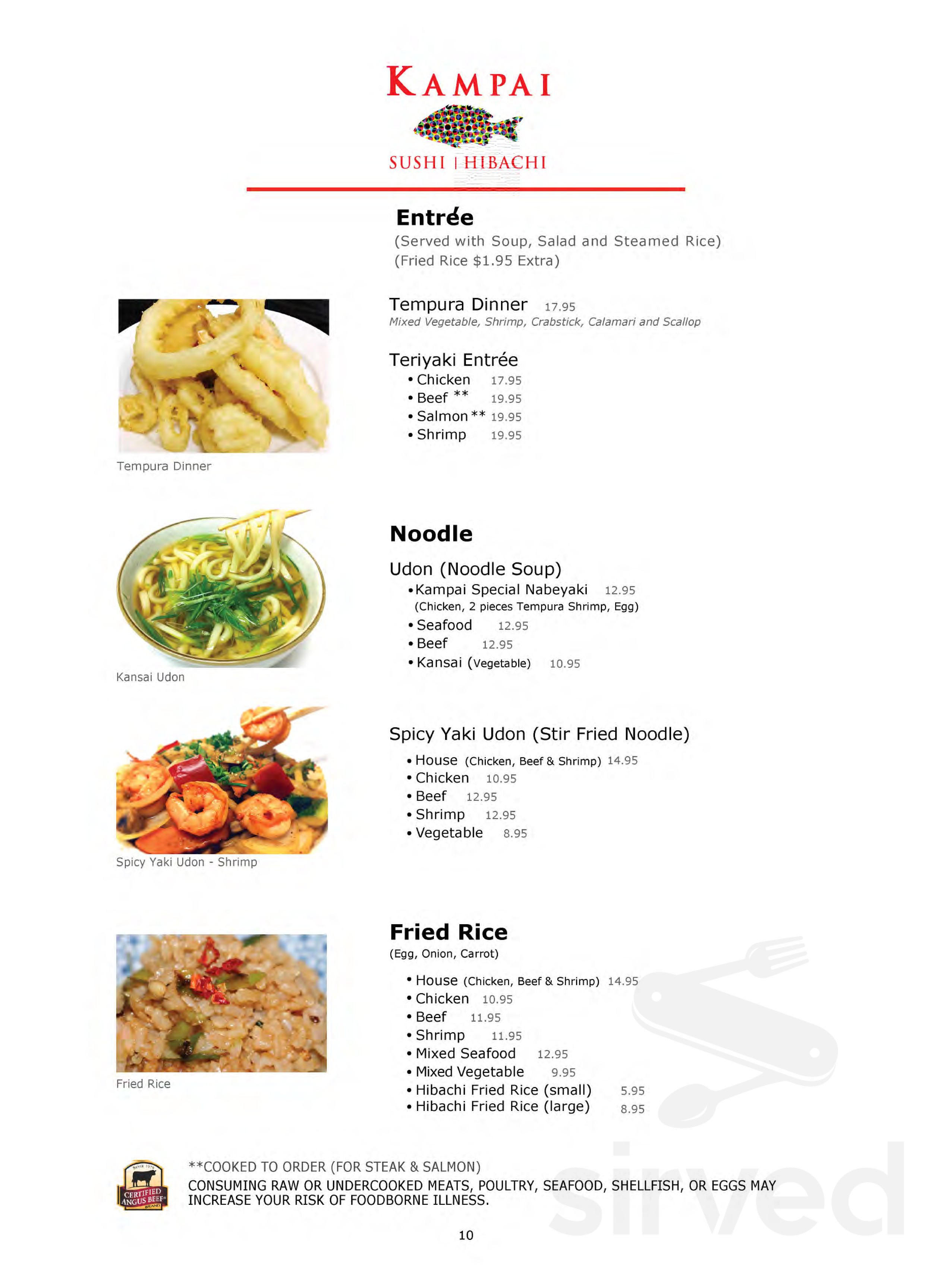 Kampai Sushi & Hibachi menu in Lawrenceville, Georgia, USA