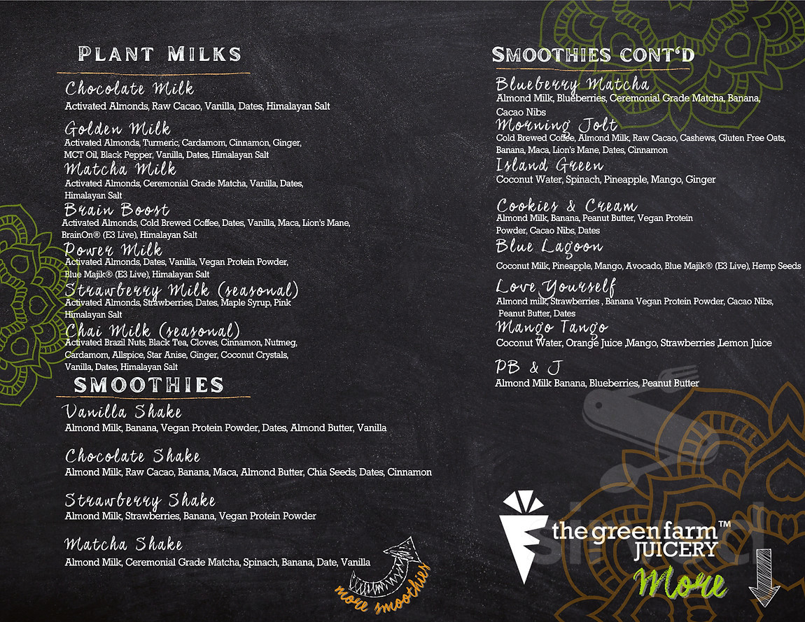 Green Farm Juicery - Hyde Park menu in Cincinnati, Ohio, USA