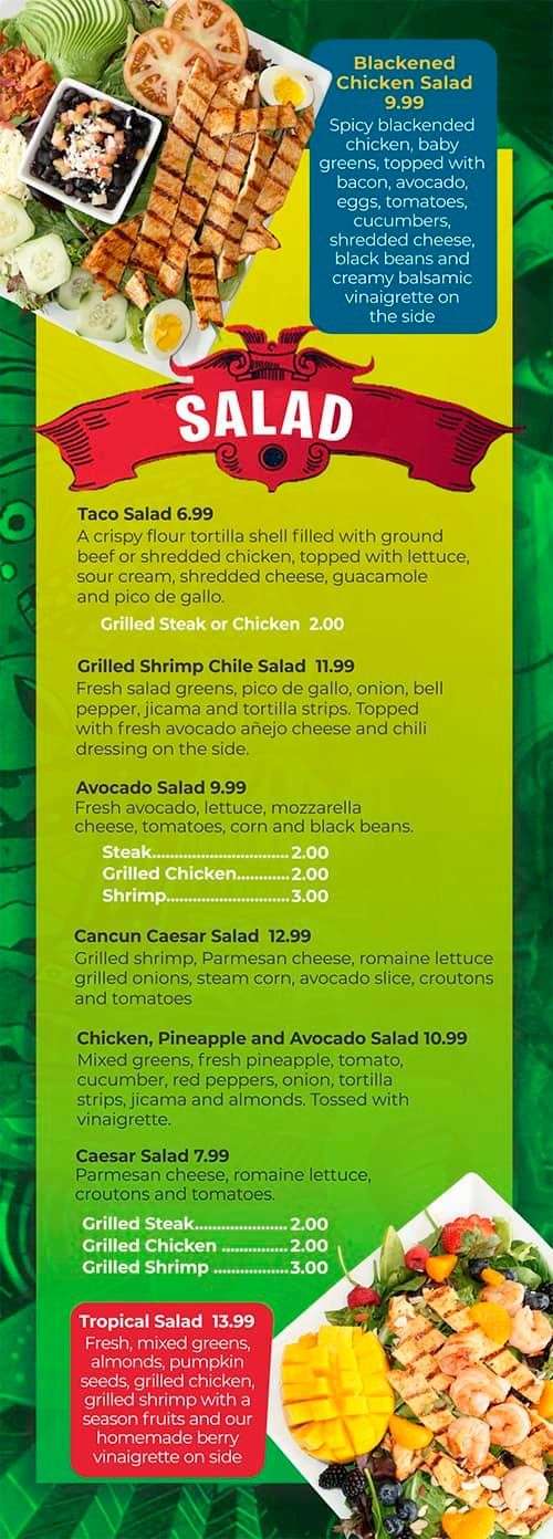 Coco's & Beer Authentic Mexican Grill menu in Columbia, South Carolina, USA