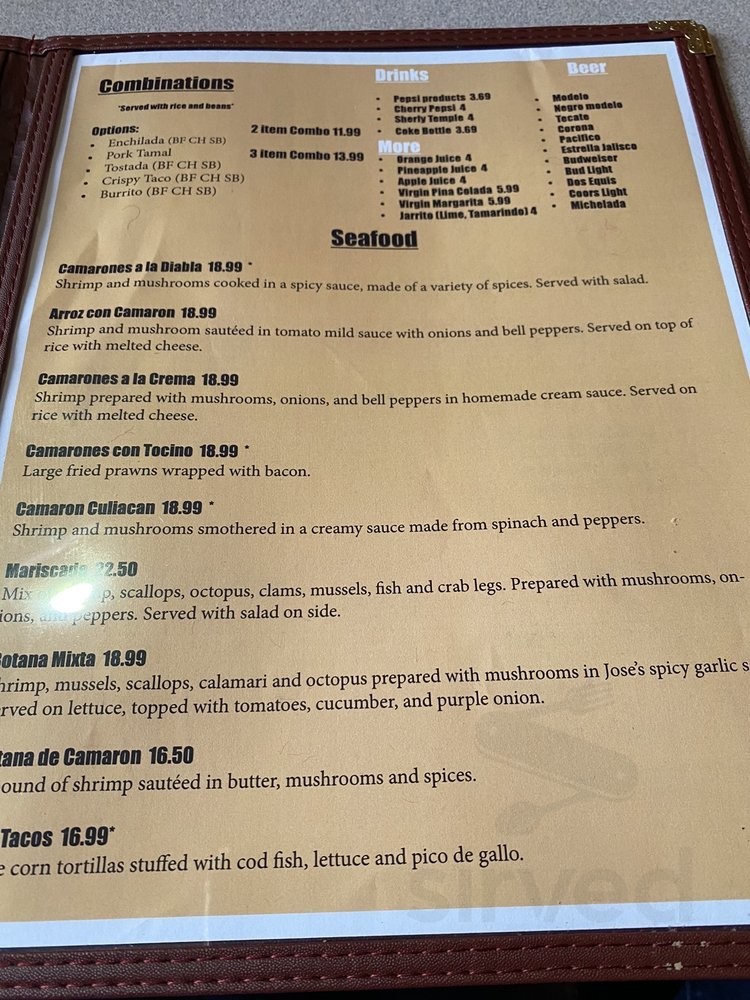 El Patron Restaurant menu in Sedro-Woolley, Washington, USA
