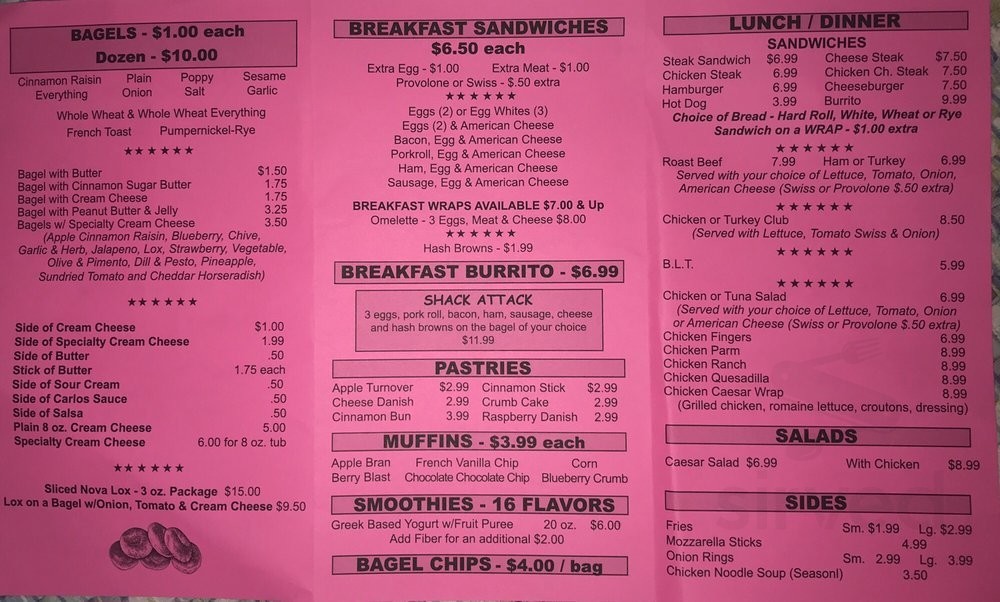 Bagel Shack menu in Beach Haven, New Jersey, USA