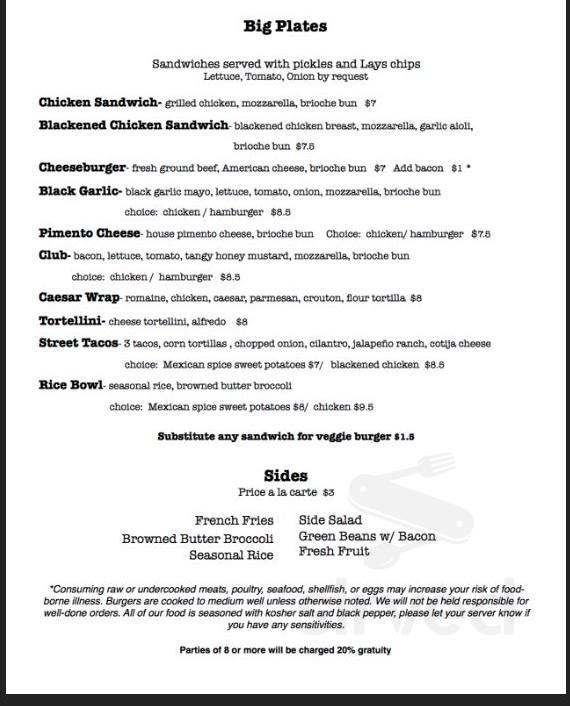 Menu - Benton IL's Seasoning Bistro | Sirved