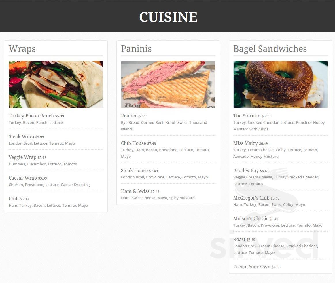 Menu - Newark OH's Country Club Coffee House and Deli | Sirved