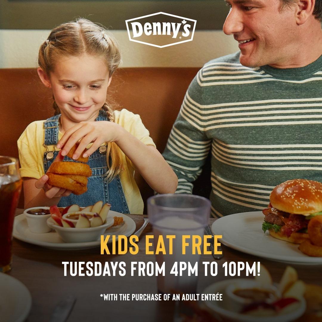 Denny's menu in Calgary, Alberta, Canada