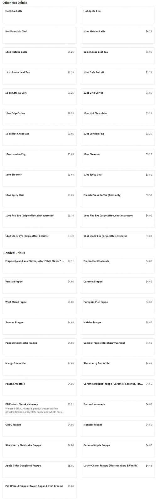 Good Vibes Cafe menu in Solon, Iowa, USA