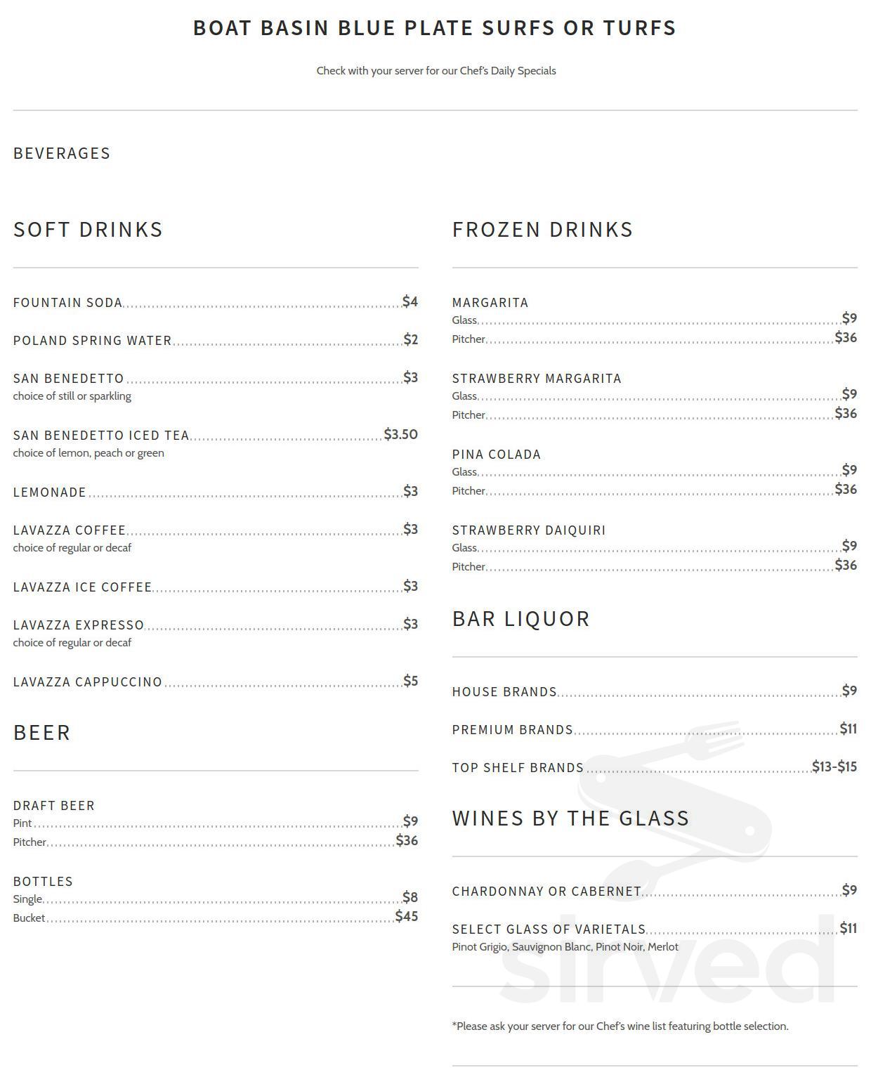 Boat Basin Cafe menus in New York, New York, United States
