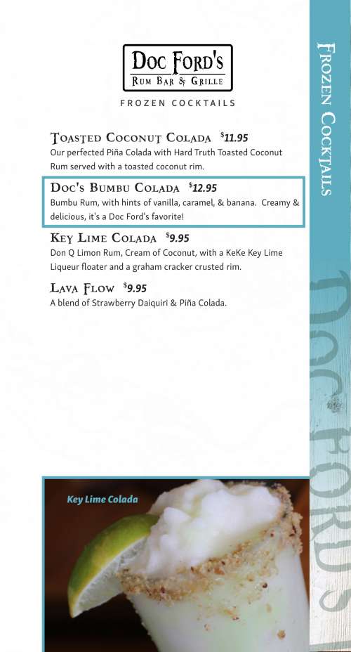 Doc Ford's Rum Bar & Grille - Captiva Island menu in Captiva, Florida, USA