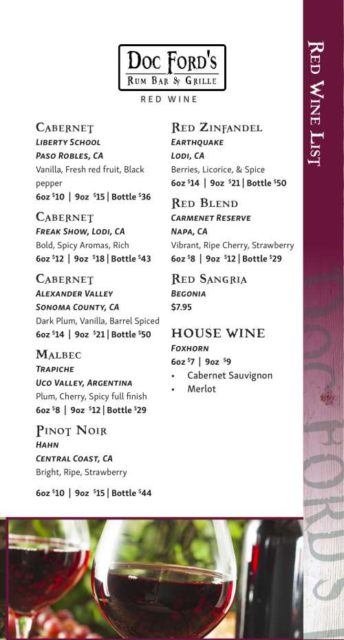 Doc Ford's Rum Bar & Grille - Captiva Island menu in Captiva, Florida, USA