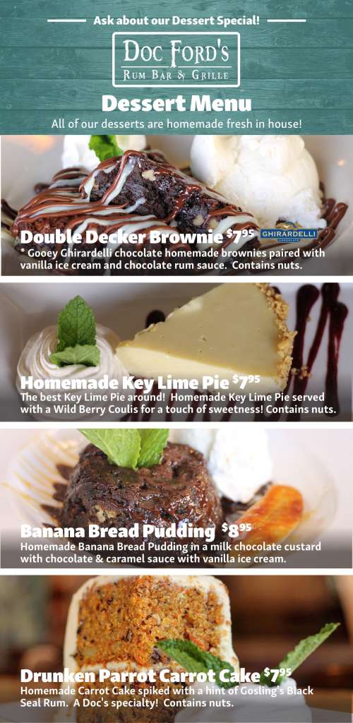 Doc Ford's Rum Bar & Grille - Captiva Island menu in Captiva, Florida, USA