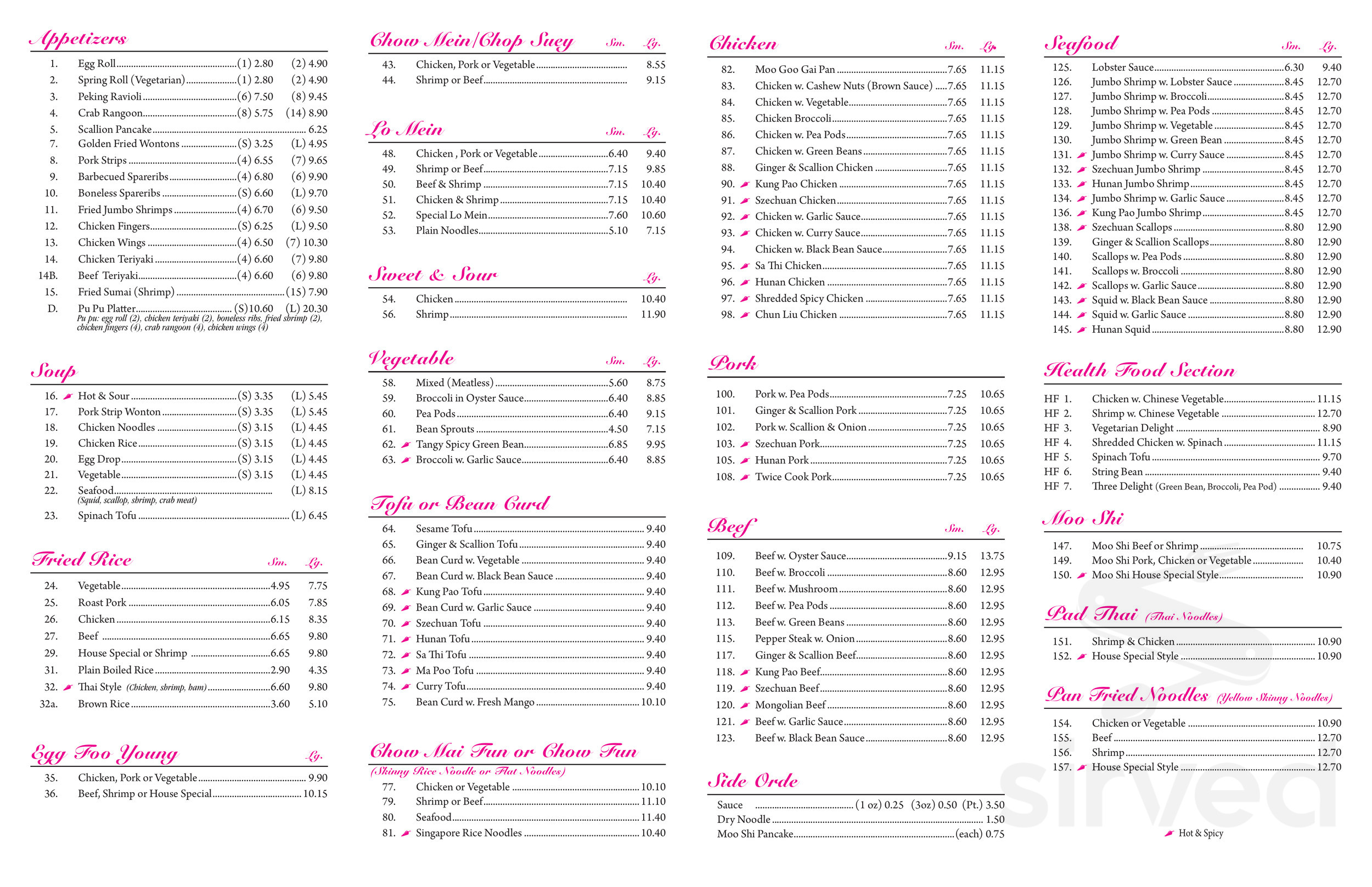 Menu for Dragon Chef in Needham, MA | Sirved